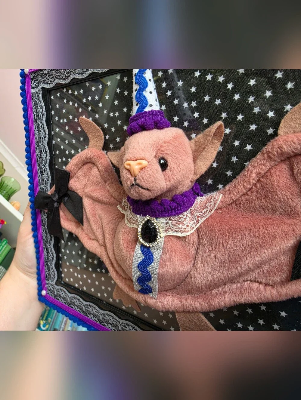 Art | Handmade Plush Bat Wall Art With Purple Pink Accents | Poshmark